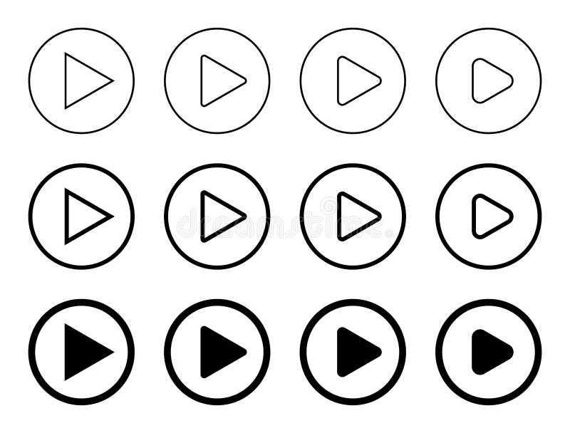 Play Button Vector in Circle Line. Streaming Video Sign Symbol Stock ...