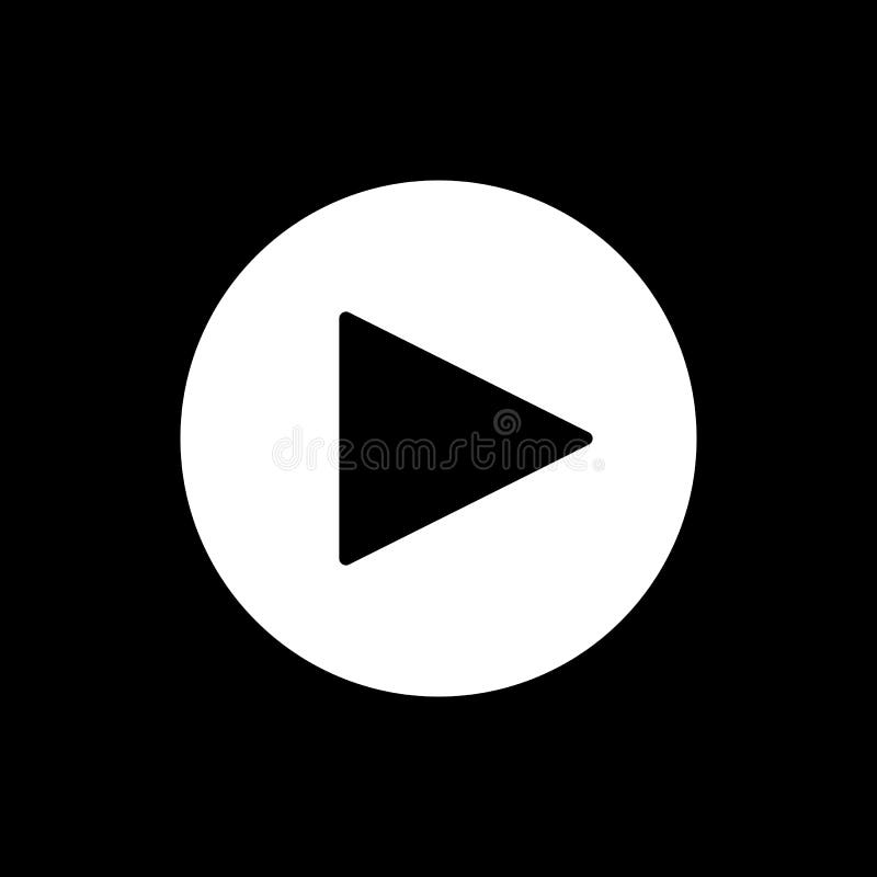 Play Button. Vector Icon in Linear Style Isolated on Black. Audio or ...