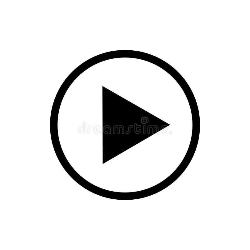 Play Button. Vector Icon in Linear Style Isolated on White. Audio or ...