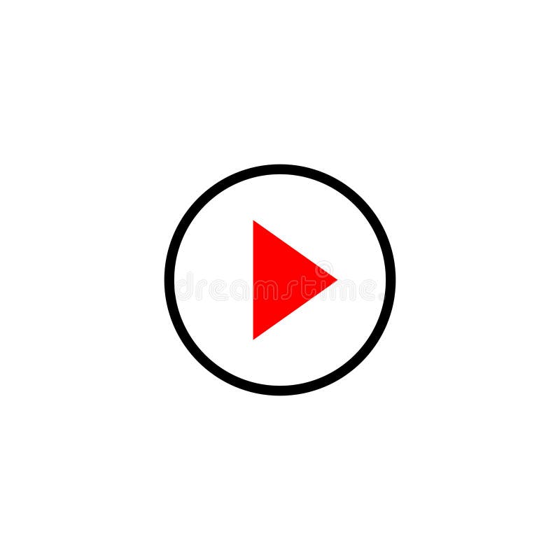 Play Button. Vector Icon in Linear Style Isolated on White. Audio or ...