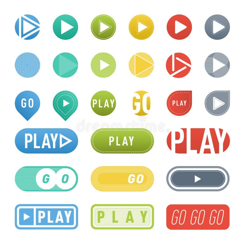 Play Button Vector Isolated Stock Vector - Illustration of isolated ...
