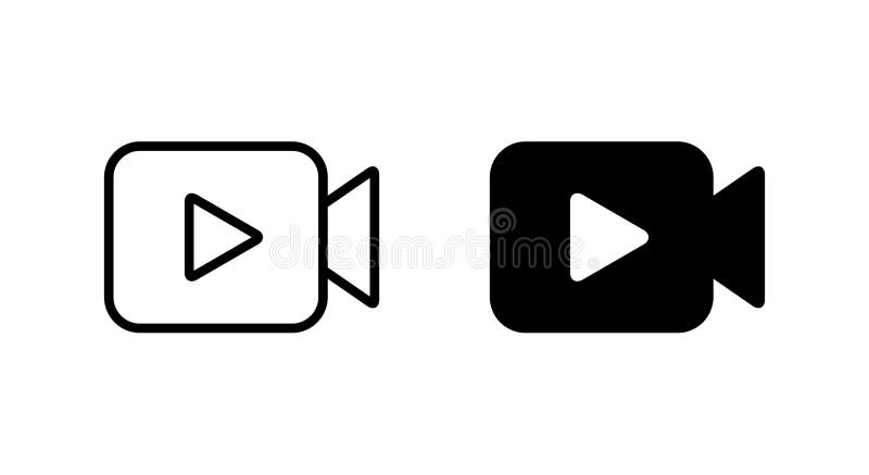Play Button on Video Camera Icon in Generic Style Stock Vector ...