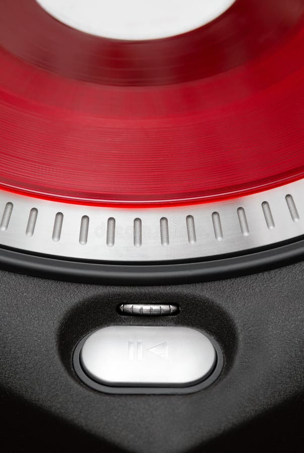 Play Button on Vinyl Record Player Stock Image - Image of turntable ...