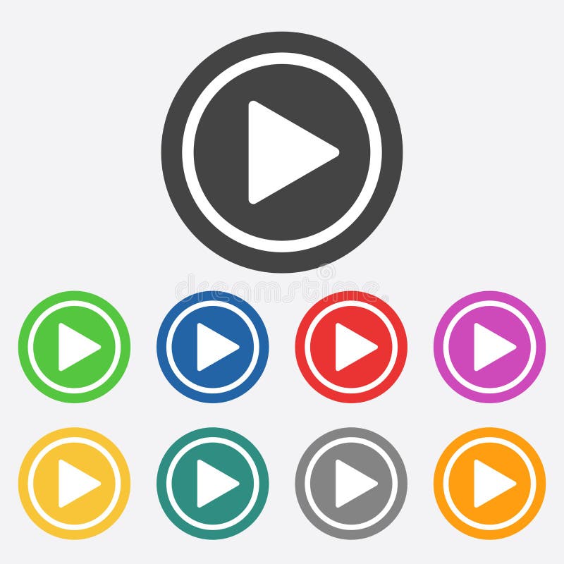 Play Button Web Icon. Flat Vector Illustration Stock Vector ...