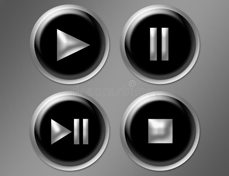 Play buttons stock illustration. Illustration of media - 19634642