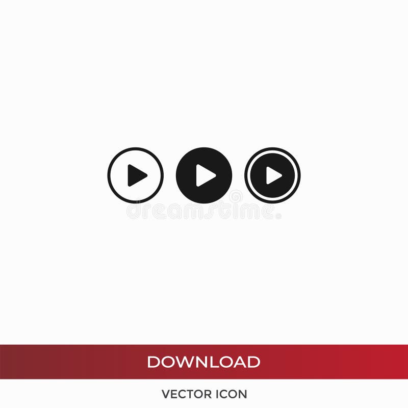 Play Buttons Vector Icon in Modern Design Style for Web Site and Mobile ...