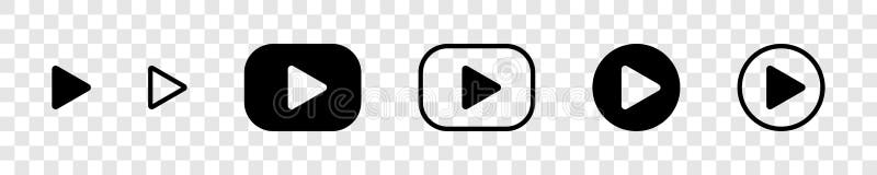 Play Buttons Vector Icons. Play Button, Isolated. Play Buttons in ...