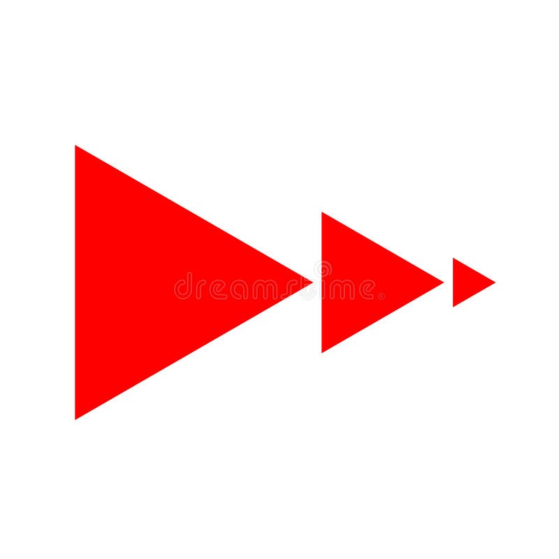 3 Play Buttons in Vector. Red Triangle Icons Stock Vector ...