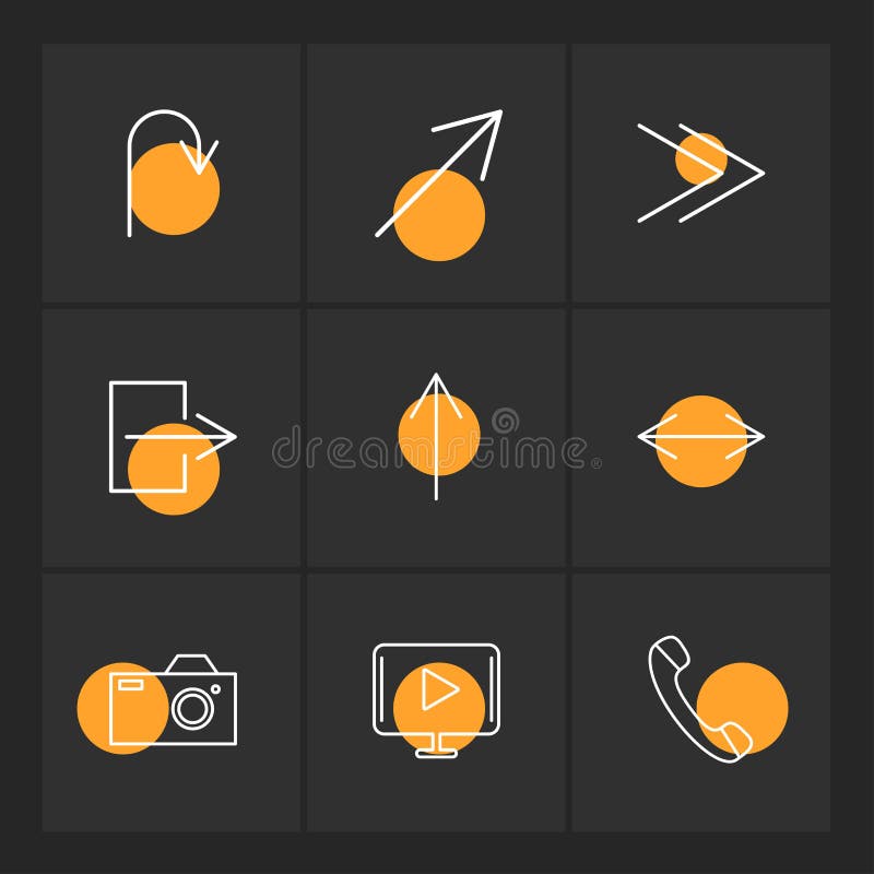 Play , Camera , Call , Arrows , Directions , Avatar , Download Stock ...