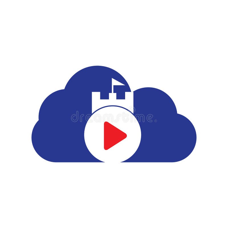 Play Castle Cloud Shape Concept Logo Design. Stock Vector ...
