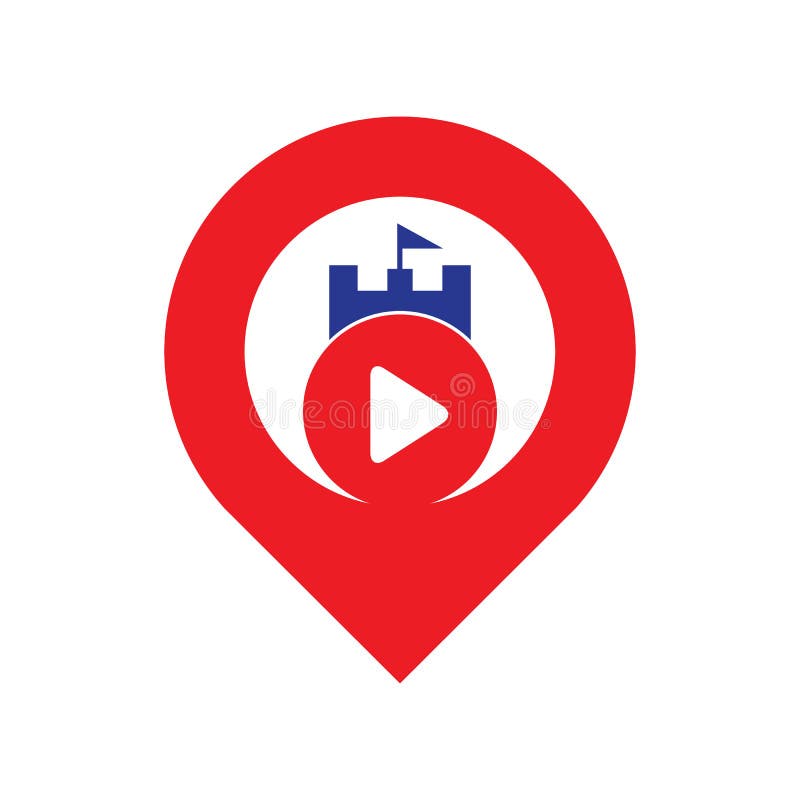 Play Castle Gps Shape Concept Logo Design. Stock Vector - Illustration ...