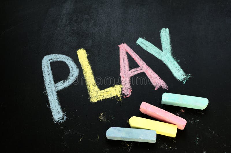 Play on chalkboard stock photo. Image of blocks, kids - 137943712