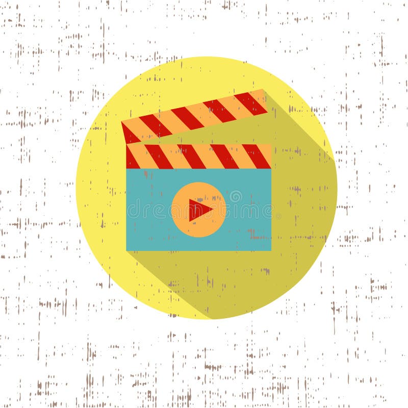 Play Cinema Icon Retro Style with Screen Texture Vector Stock Vector ...