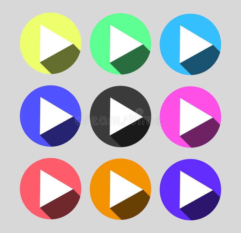 Play Circular Vector Colorful Web Icon Set Button Stock Illustration ...