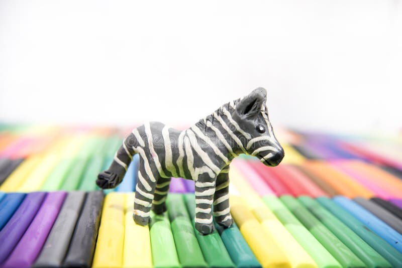Play Clay Animals. Zebra on Colored Background Stock Image - Image of ...