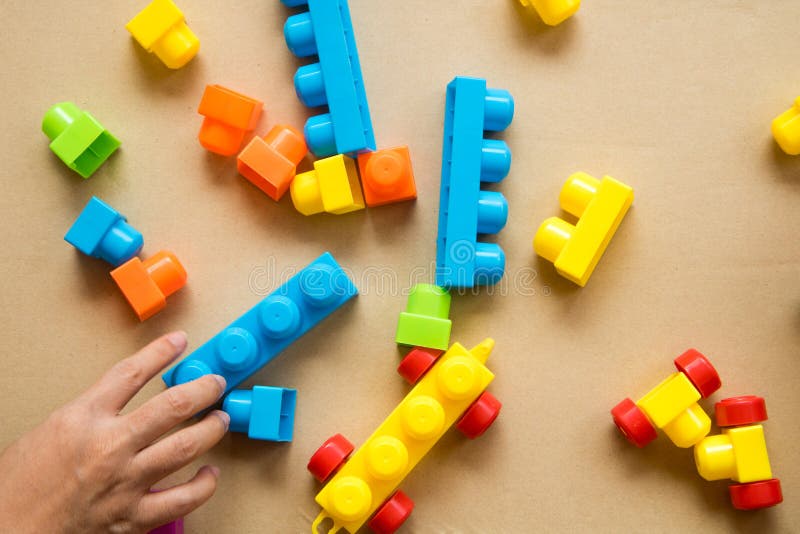 Play Colorful Blocks for Practice Creativity Stock Photo - Image of ...