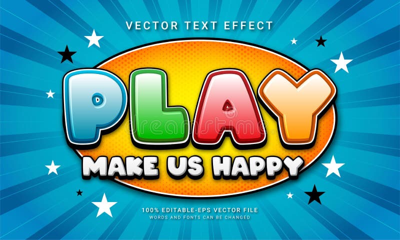 Play 3d Text Style Effect Themed Cartoon Style Stock Vector ...