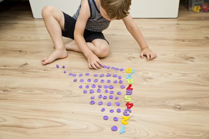 Play-Doh Stones and Numbers. Counting DIY Game. Stock Photo - Image of ...