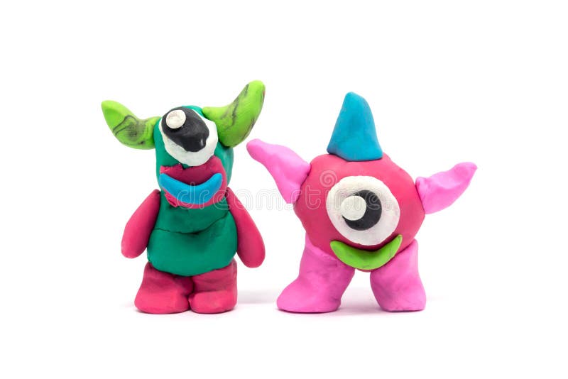 Play Dough Alien on White Background Stock Image - Image of funny ...