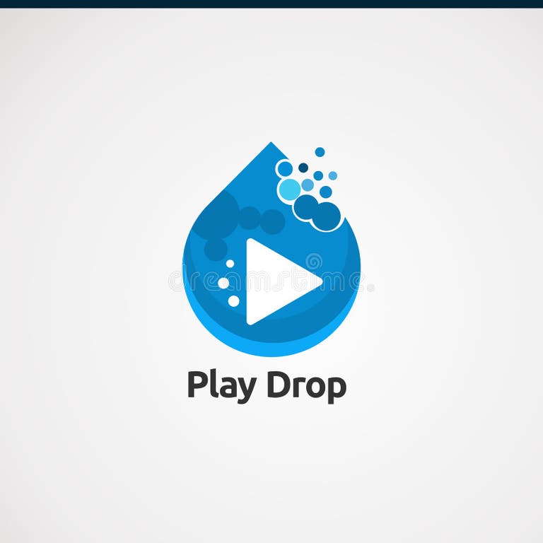 Play Drop Logo Vector Concept,icon, Element, and Template for Company ...