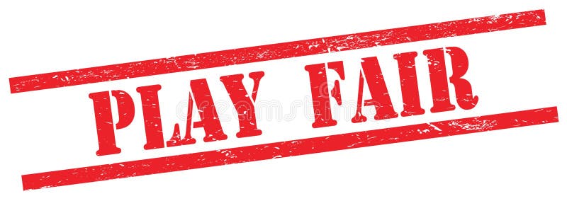 PLAY FAIR Text on Red Grungy Rectangle Stamp Stock Illustration ...