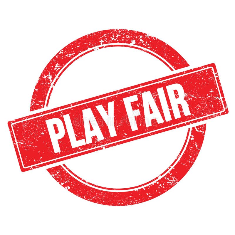 PLAY FAIR Text Written on Orange Grungy Round Stamp Stock Illustration ...