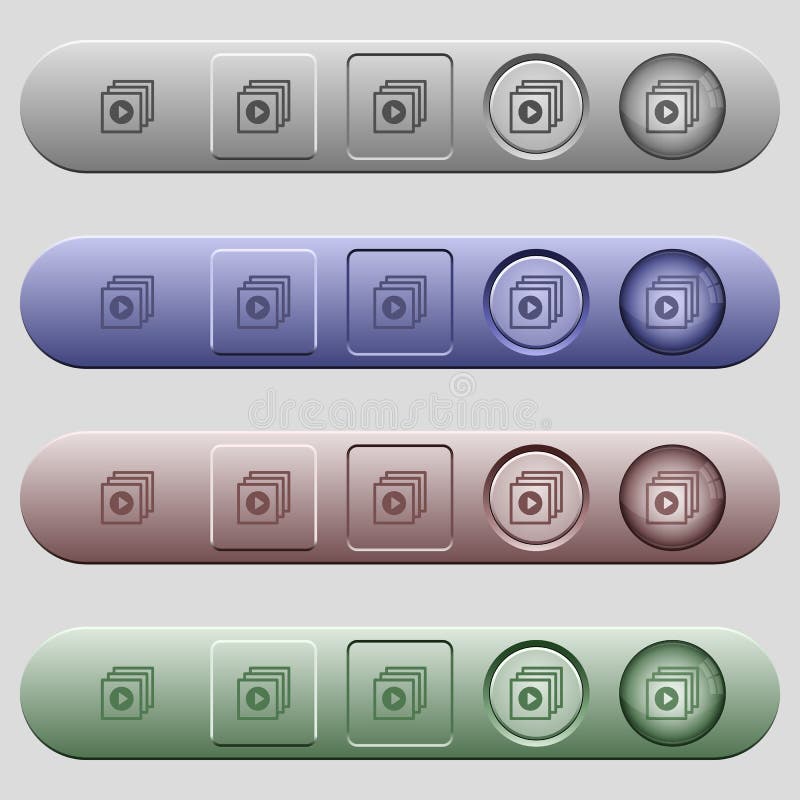 Play Files Icons on Horizontal Menu Bars Stock Vector - Illustration of ...