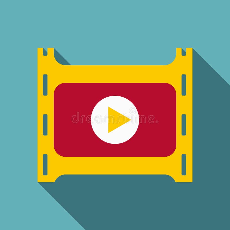 Play film icon, flat style stock vector. Illustration of forward - 83818542
