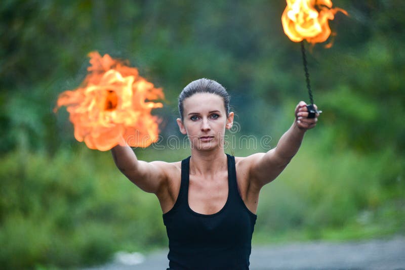 Play with fire show stock image. Image of effect, festival - 84223115