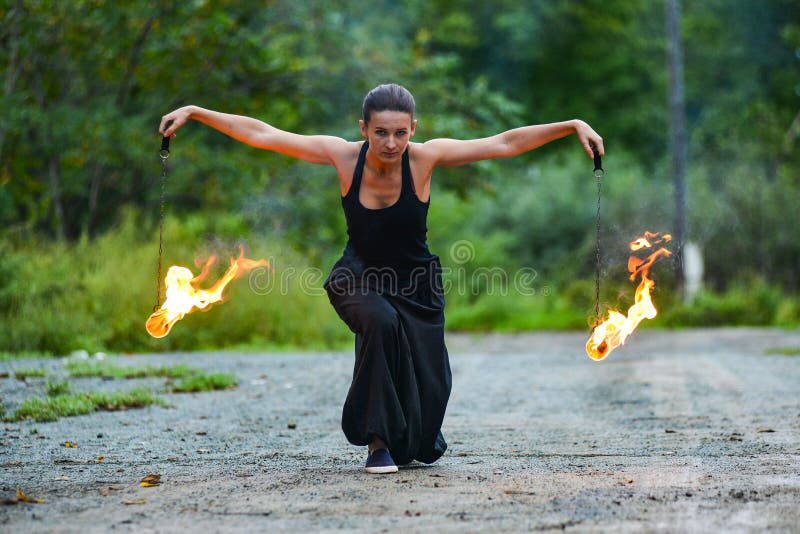 Play with fire show stock photo. Image of energy, coordination - 84223862