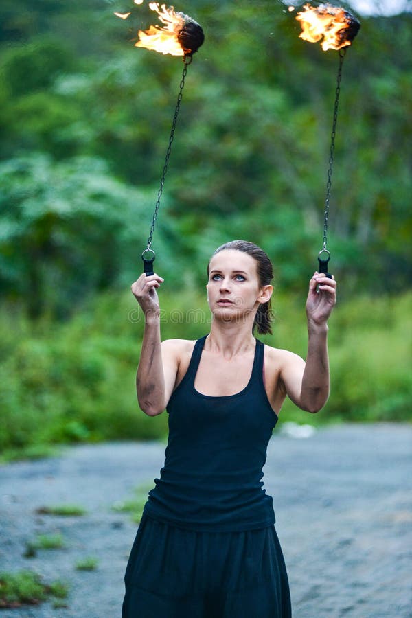 Play with fire show stock image. Image of effect, light - 84224745