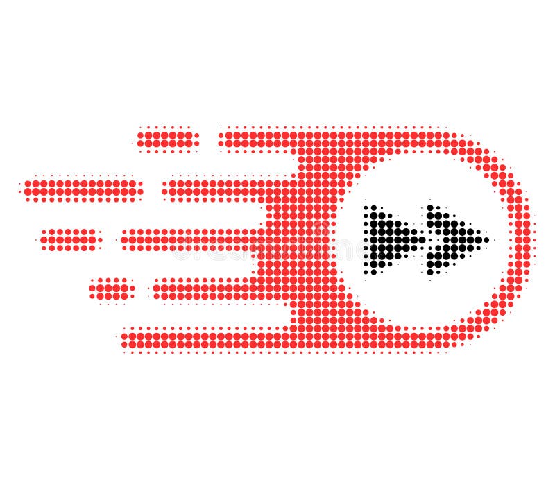 Play Forward Halftone Dotted Icon with Fast Rush Effect Stock Vector ...