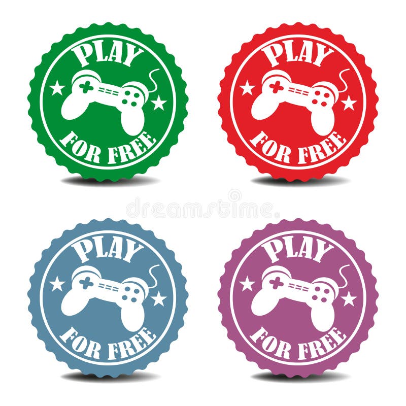 Play for free stickers stock vector. Illustration of internet - 39493559