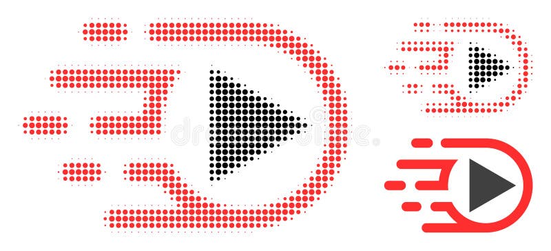 Play Function Halftone Dotted Icon Stock Vector - Illustration of play ...