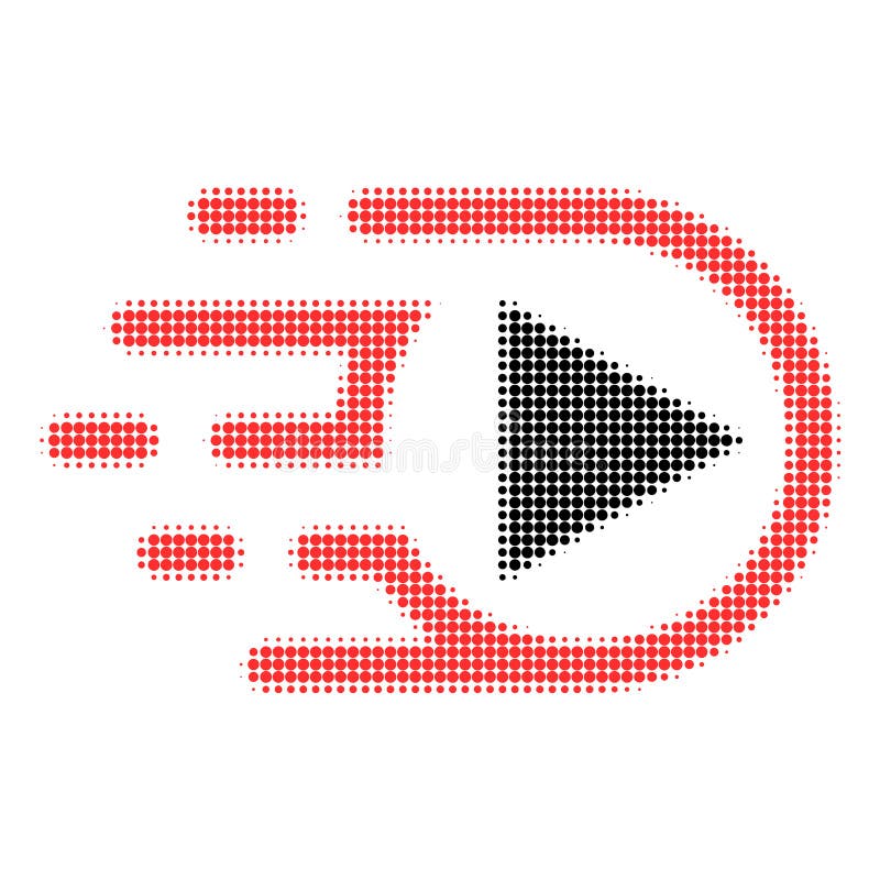 Play Function Halftone Dotted Icon with Fast Rush Effect Stock Vector ...