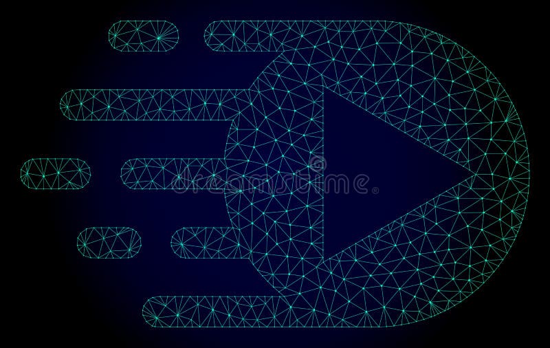 Play Function Polygonal Frame Vector Mesh with Fast Motion Effect Stock ...