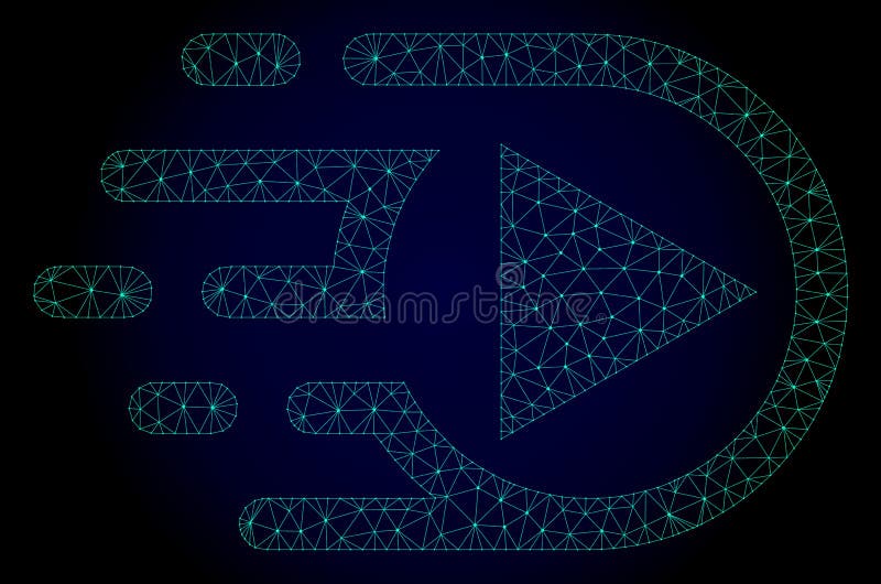 Play Function Polygonal Frame Vector Mesh with Fast Motion Effect Stock ...