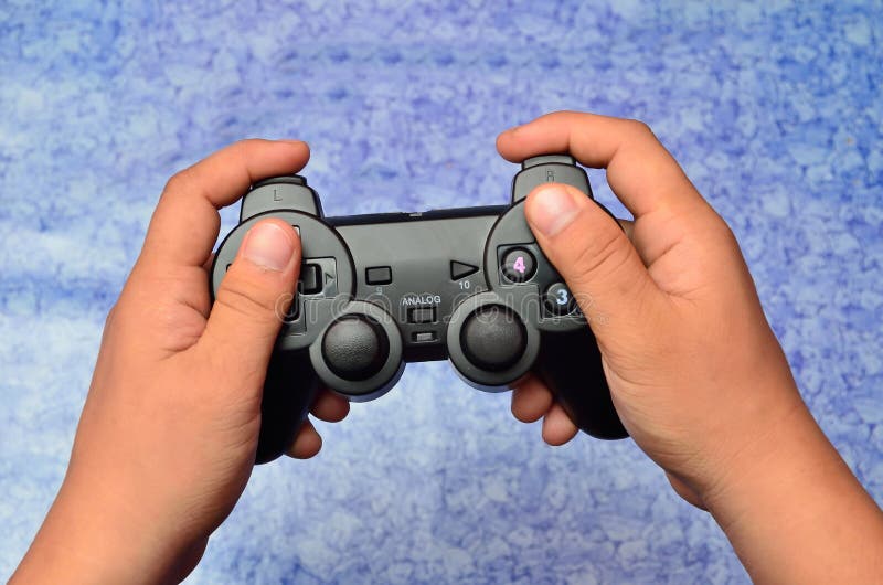 Play game with a joystick stock image. Image of finger - 33628445