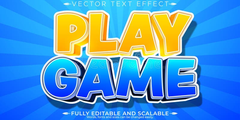 Play Game Text Effect, Editable Cartoon and Comic Text Style Stock ...