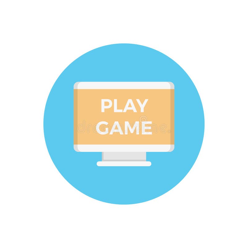 Play Game Vector Flat Colour Icon Stock Vector - Illustration of start ...
