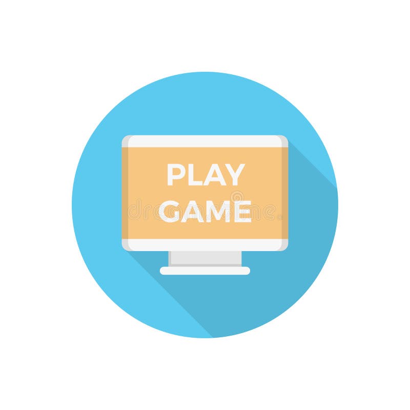 Play Game Vector Flat Colour Icon Stock Vector - Illustration of start ...