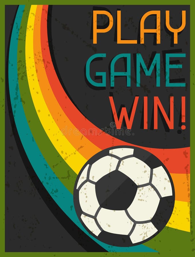 Play Game Win! Retro Poster in Flat Design Style Stock Vector ...