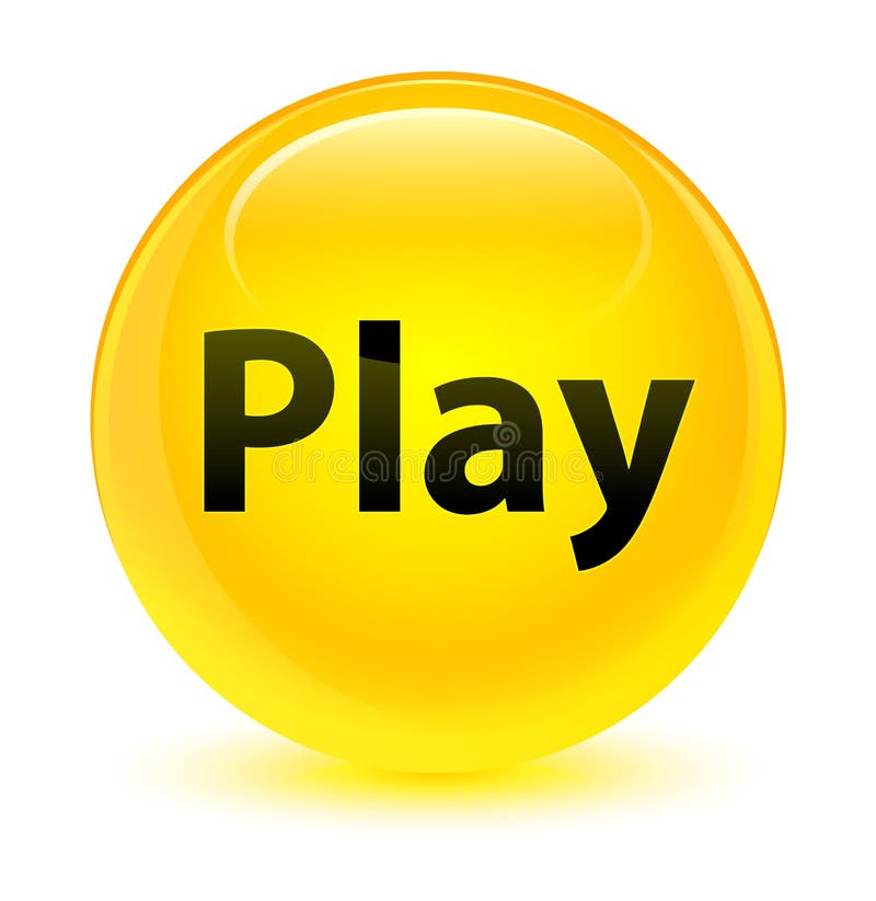 Play Glassy Yellow Round Button Stock Illustration - Illustration of ...