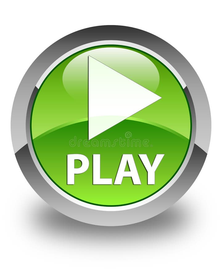 Play Glossy Green Round Button Stock Illustration - Illustration of ...