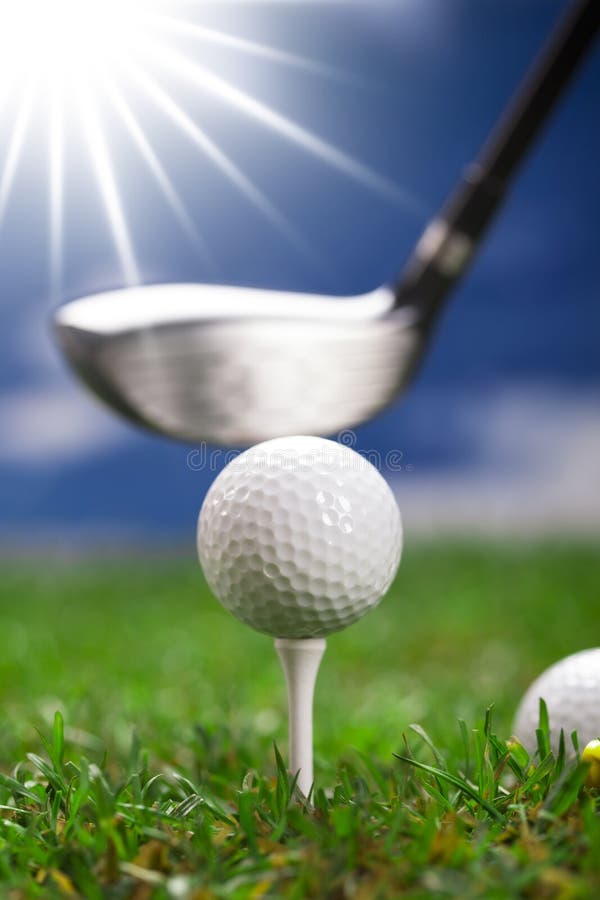 Play golf! ball and bat stock image. Image of grass, hole - 27731215