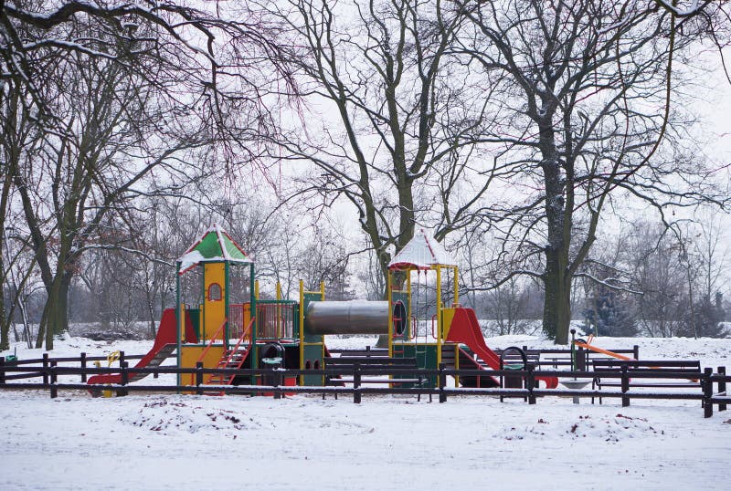 Play ground in the winter stock photo. Image of empty - 30025492