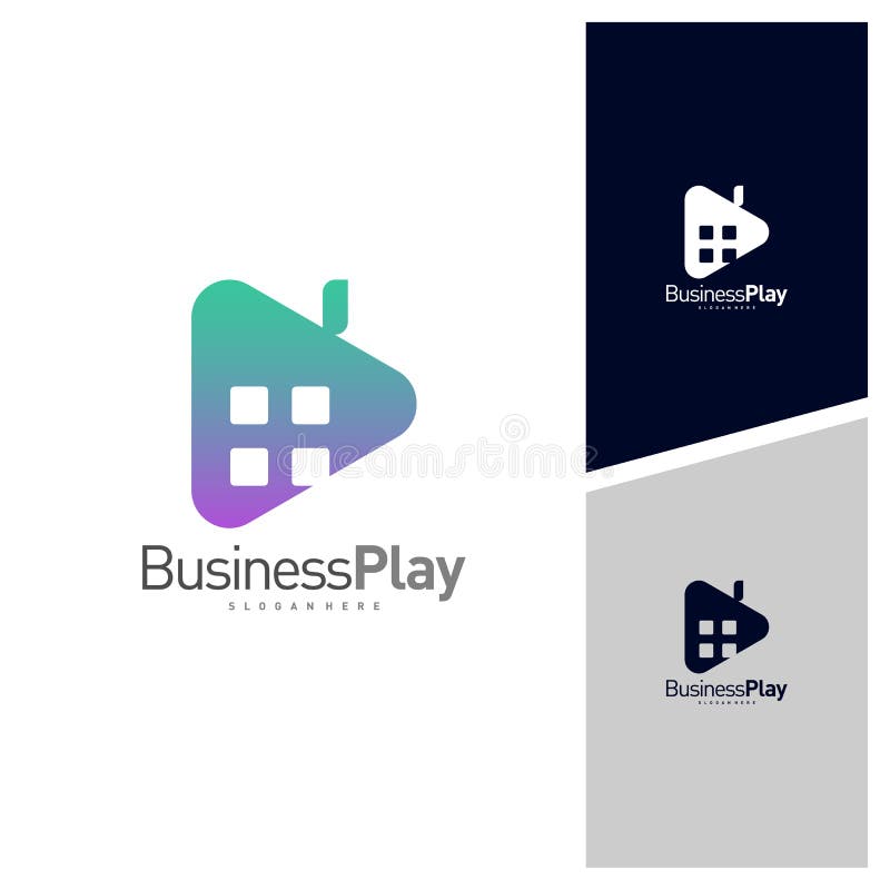 House Play Button Vector Logo Stock Illustrations – 428 House Play ...