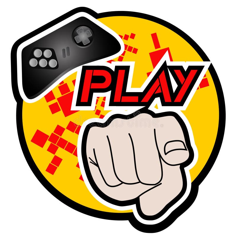 Play icon stock vector. Illustration of finger, game - 26090784