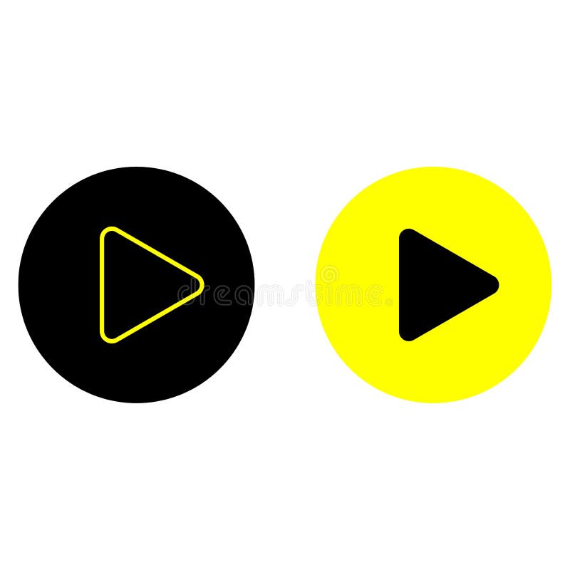 Play Icon. Black and Yellow Triangle. Colored Circle. App Element ...