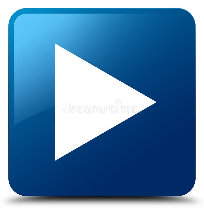 Play Icon Blue Square Button Stock Illustration - Illustration of ...